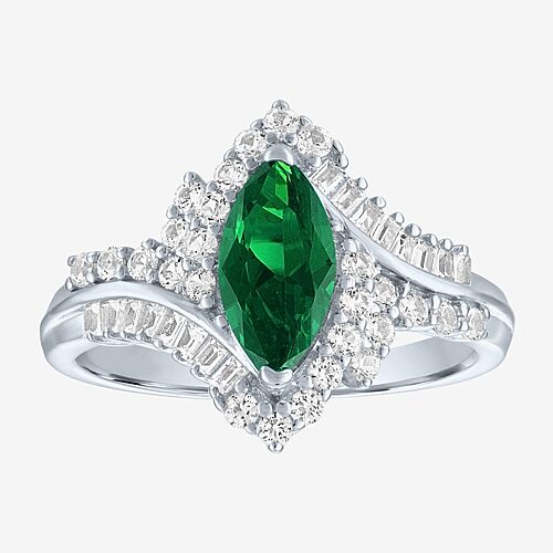 Click here for Gemstone Sterling Silver Marquise Halo Cocktail Ri... prices