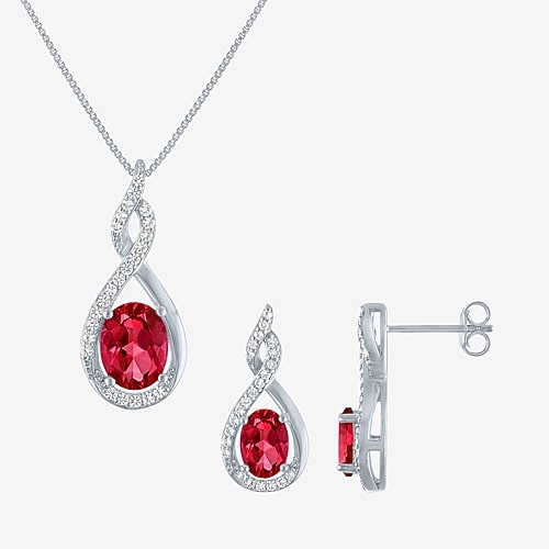 Click here for Gemstone Sterling Silver 2-pc. Oval Jewelry Set  O... prices