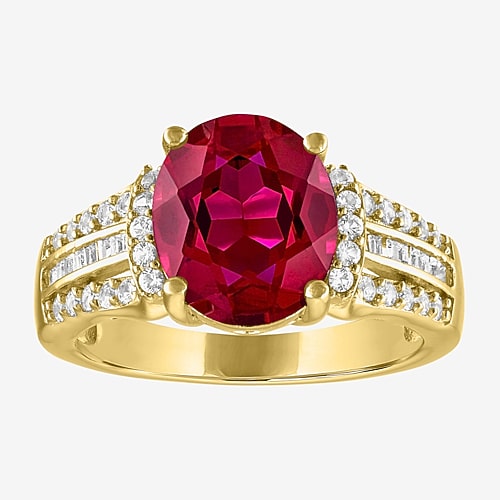 Click here for Womens Gemstone 14K Gold Over Silver Oval Cocktail... prices