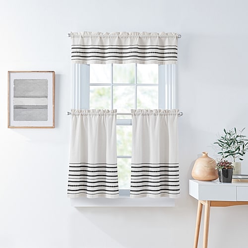 Click here for CHF Global Woven 3-pc. Kitchen Curtains & Drapes W... prices