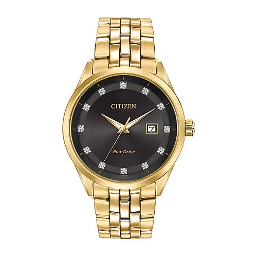 Click here for Citizen Mens Eco-Drive Corso Diamond-Accent Gold-T... prices
