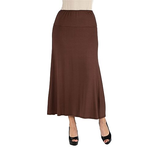 Click here for 24/7 Comfort Apparel Elastic Waist Solid Maxi Skir... prices