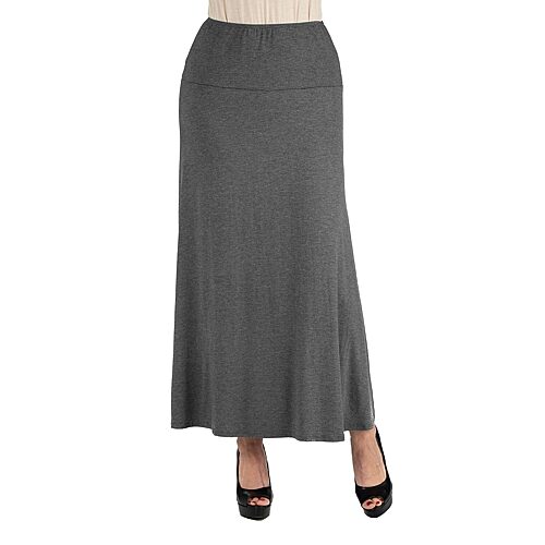 Click here for 24/7 Comfort Apparel Elastic Waist Solid Maxi Skir... prices