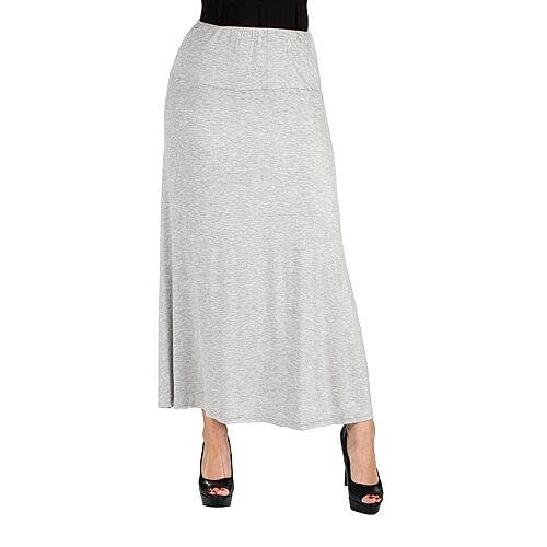 Click here for 24/7 Comfort Apparel Elastic Waist Solid Maxi Skir... prices