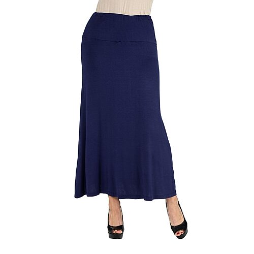Click here for 24/7 Comfort Apparel Elastic Waist Solid Maxi Skir... prices