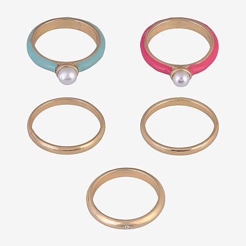 Click here for Arizona Gold Tone Womens Simulated Pearl Ring Set... prices
