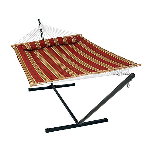 Click here for Outdoor 2-Person Quilted Fabric Hammock with Sprea... prices