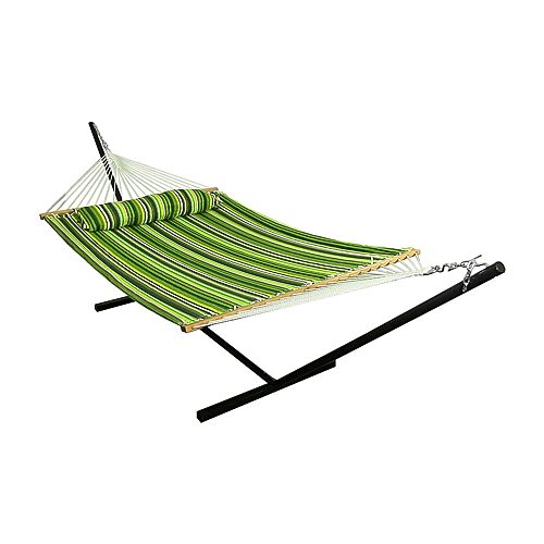 Click here for Outdoor 2-Person Quilted Fabric Hammock with Sprea... prices