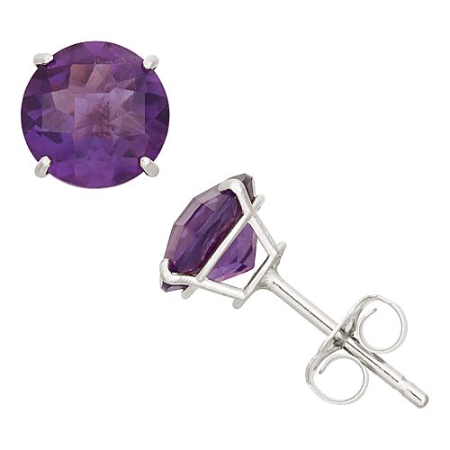Click here for Genuine Purple Amethyst 10K Gold 6mm Stud Earrings... prices