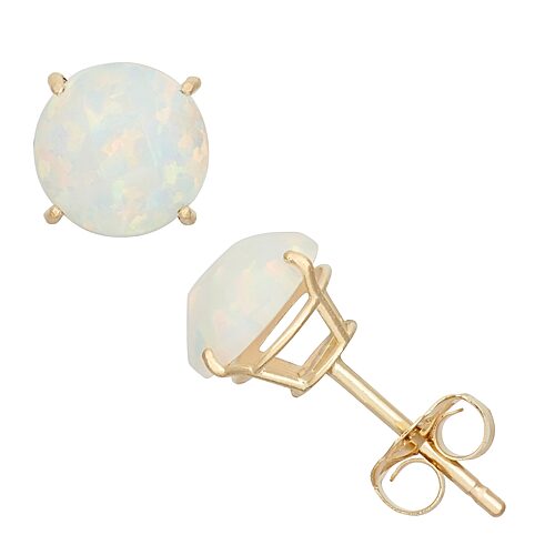 Click here for Lab Created White Opal 10K Gold 6mm Stud Earrings... prices