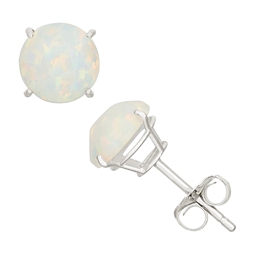 Click here for Lab Created White Opal 10K Gold 6mm Stud Earrings... prices