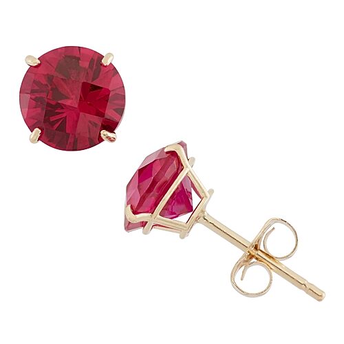 Click here for Lab Created Red Ruby 10K Gold 6mm Stud Earrings  O... prices