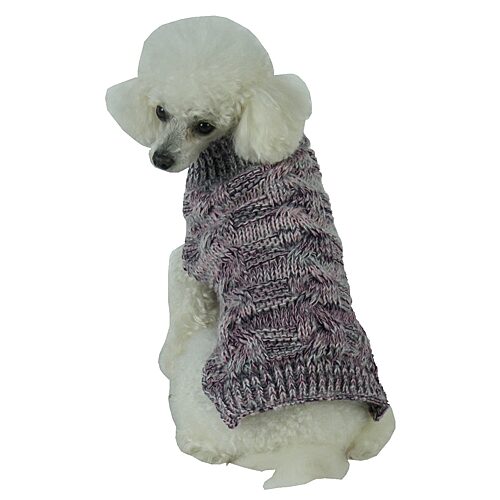 The Pet Life Royal Bark Heavy Cable Knitted Designer Fashion Dog Sweater  One Size  Pink