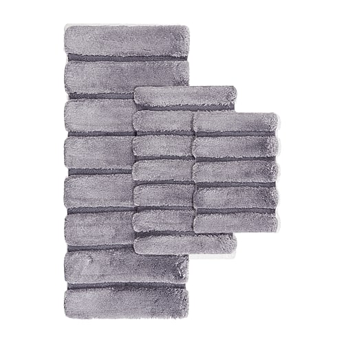 Madison Park Pearl Tufted Channel Bath Rug  24 x 58 - Grey