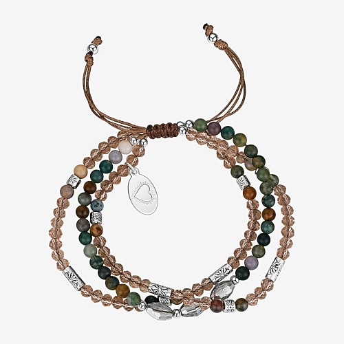 Click here for Footnotes Triple Strand Womens Brown Jasper Bolo B... prices