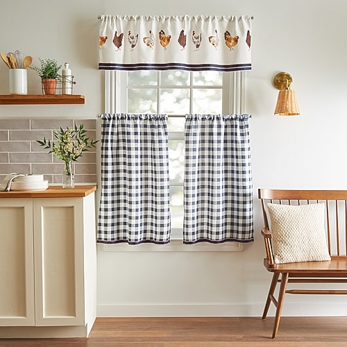 Martha Stewart Chickens 3-pc. Rod Pocket Window Tier  One Size  Multiple Colors