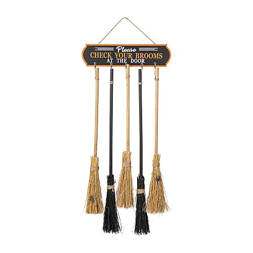 Click here for Glitzhome 42 Wooden Brooms Parking Decor Halloween... prices