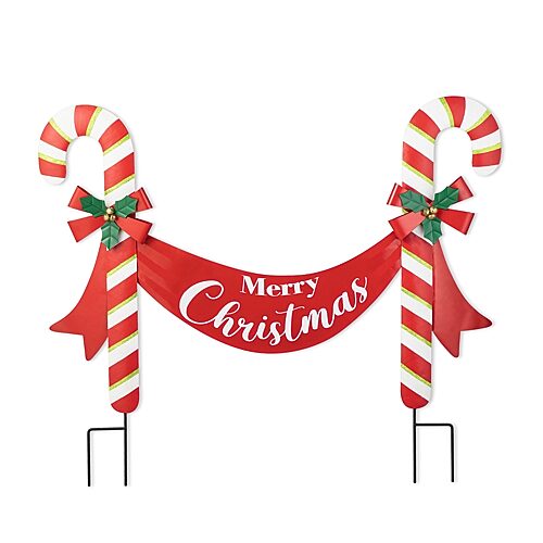 Click here for Glitzhome 36 Metal Candy Cane Christmas Yard Art... prices
