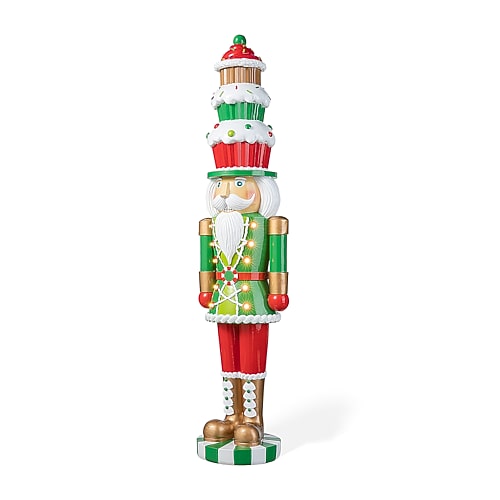Click here for Glitzhome 28 Lighted Resin Nutcracker Christmas Po... prices