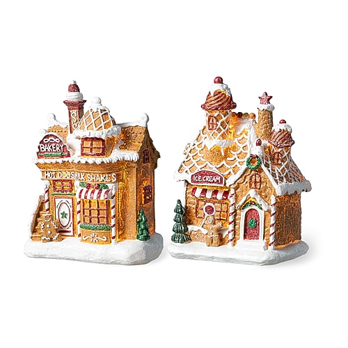 Click here for Glitzhome 7.25 Lighted Gingerbread House Christmas... prices