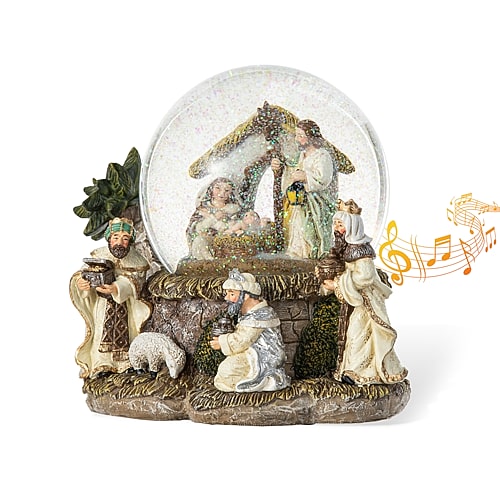 Click here for Glitzhome 8.25 Snowflakes Nativity Christmas Snow... prices