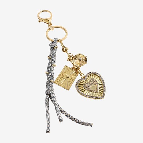 Click here for Bijoux Bar Gold Tone Heart Bag Charm  One Size  Gr... prices
