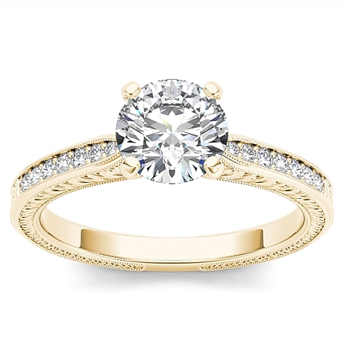 Click here for 1 CT.T.W. Natural Round Diamond 14K Gold Engagemen... prices