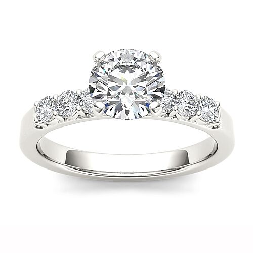 Click here for 1 CT.T.W. Natural Round Diamond 14K Gold Engagemen... prices
