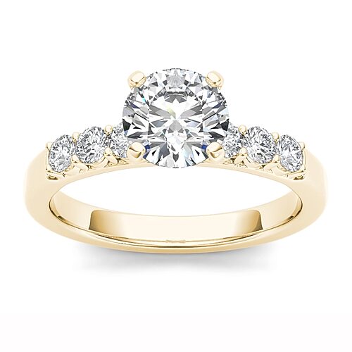 Click here for 1 CT.T.W. Natural Round Diamond 14K Gold Engagemen... prices