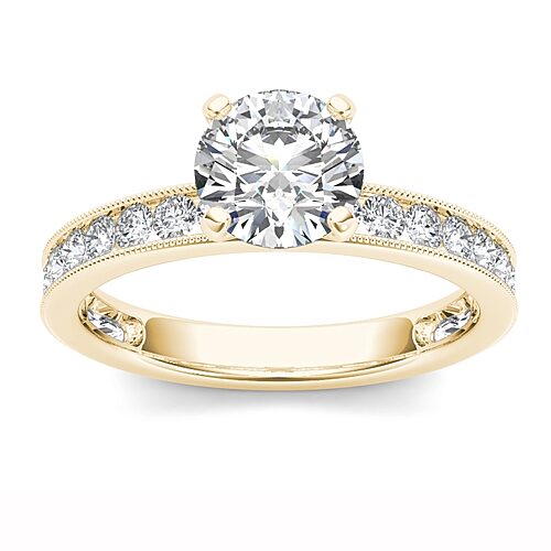 Click here for 1 1/2 CT.T.W. Natural Round Diamond 14K Gold Engag... prices