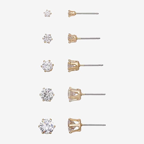 Click here for Mixit Womens Cubic Zirconia Hypoallergenic 5 Pair... prices