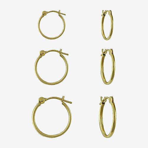 Click here for 12mm  13.5mm  And 16.5mm Hoop Womens 14K Gold Earr... prices