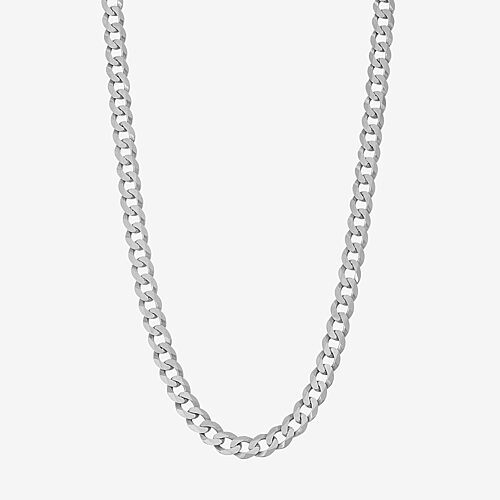 Click here for Sterling Silver Solid Curb Chain Necklace  One Siz... prices