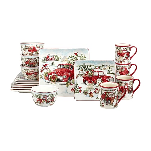 Click here for Certified International Red Truck Christmas 16-pc.... prices