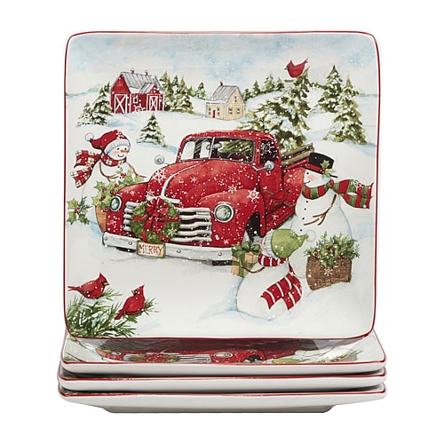 Click here for Certified International Red Truck Christmas 4-pc.... prices
