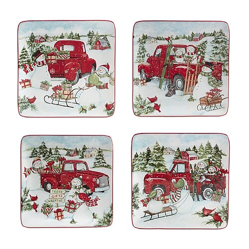 Click here for Certified International Red Truck Christmas 4-pc.... prices