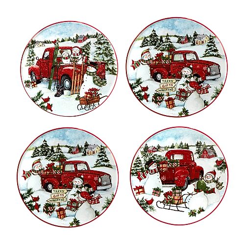 Click here for Certified International Red Truck Christmas 4-pc.... prices