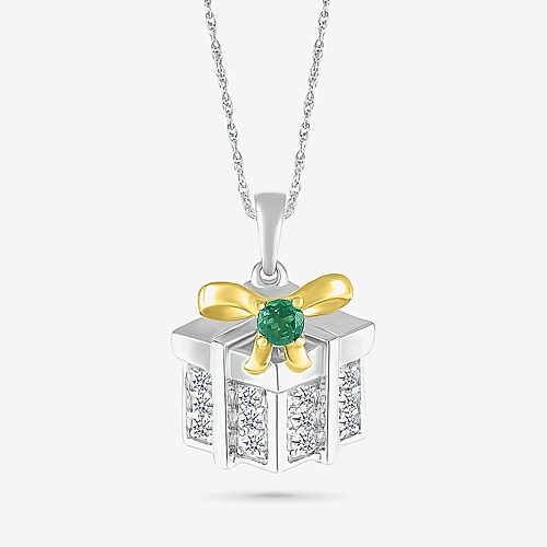 Click here for Christmas Present Womens Lab Created Green Emerald... prices