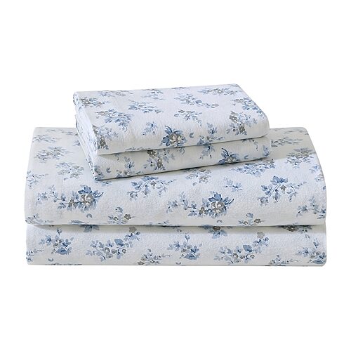 Click here for Laura Ashley Cotton Flannel 4 Piece Sheet Set  Ful... prices