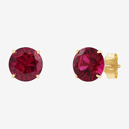 Click here for Gemstone 10K Gold 6mm Round Stud Earrings  One Siz... prices