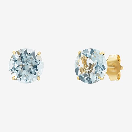 Click here for Gemstone 10K Gold 6mm Round Stud Earrings  One Siz... prices