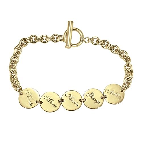 Click here for Personalized Disk Family Bracelet  One Size  Yello... prices