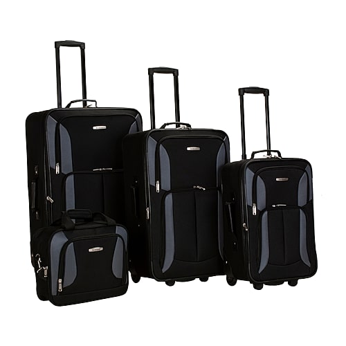 Click here for Rockland 4-Pc. Softside Luggage Set - Black and Gr... prices
