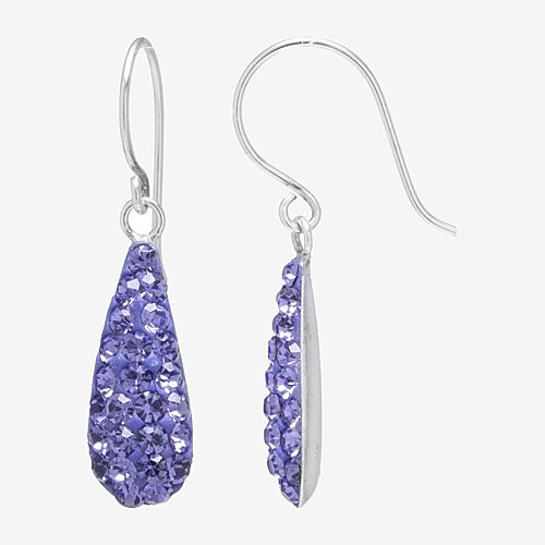 Click here for Blue Crystal Pave Elongated Teardrop Earrings in S... prices