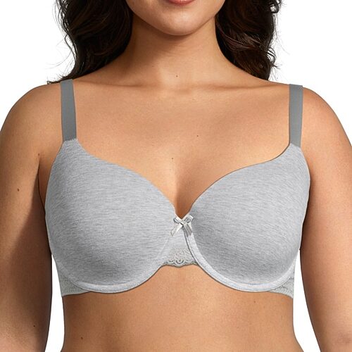 Click here for Ambrielle Cotton Demi Bra  D  Gray prices