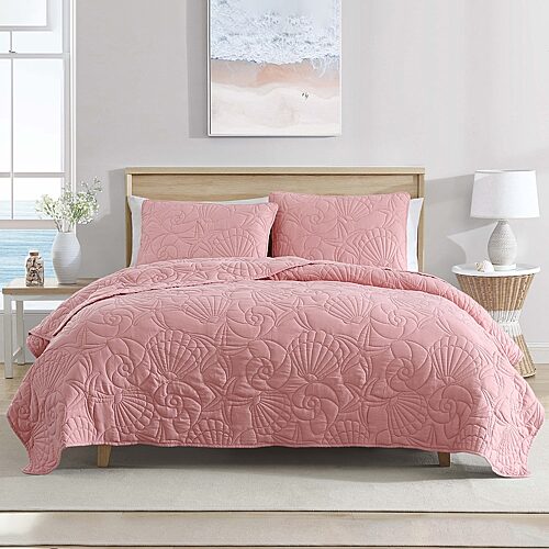 Click here for Caribbean Joe Solid Shell Outline Quilt Set  One S... prices