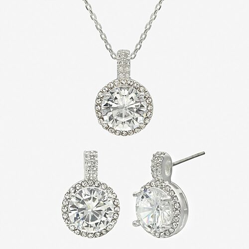 Click here for Sparkle Allure Halo Womens Cubic Zirconia Pure Sil... prices