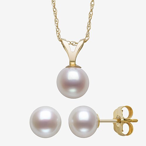 Click here for Womens White Cultured Freshwater Pearl 10K Gold 2-... prices