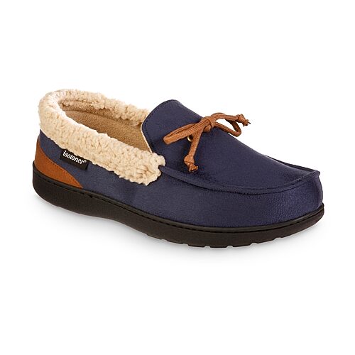 Click here for Isotoner Mens Moccasin Slippers  Medium  Blue prices