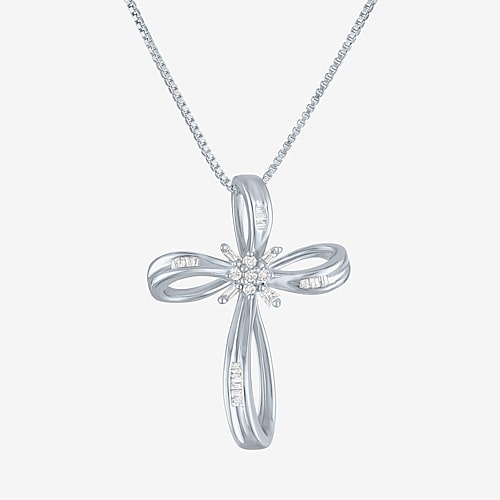 Click here for 1/10 CT.T.W. Natural Diamond Sterling SIlver Ribbo... prices